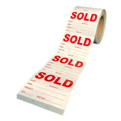 Buy 'Sold' Labels in Red & White | ABL Distribution